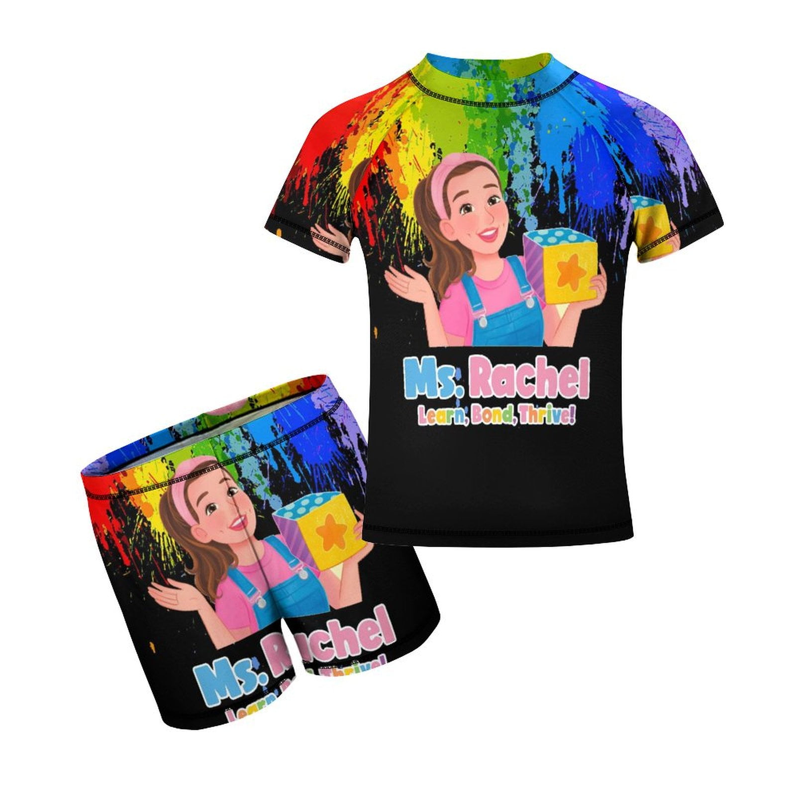 2 Piece Ra-Chel Bathing Suits Rash Guard Swim Shirts with Shorts Set ...