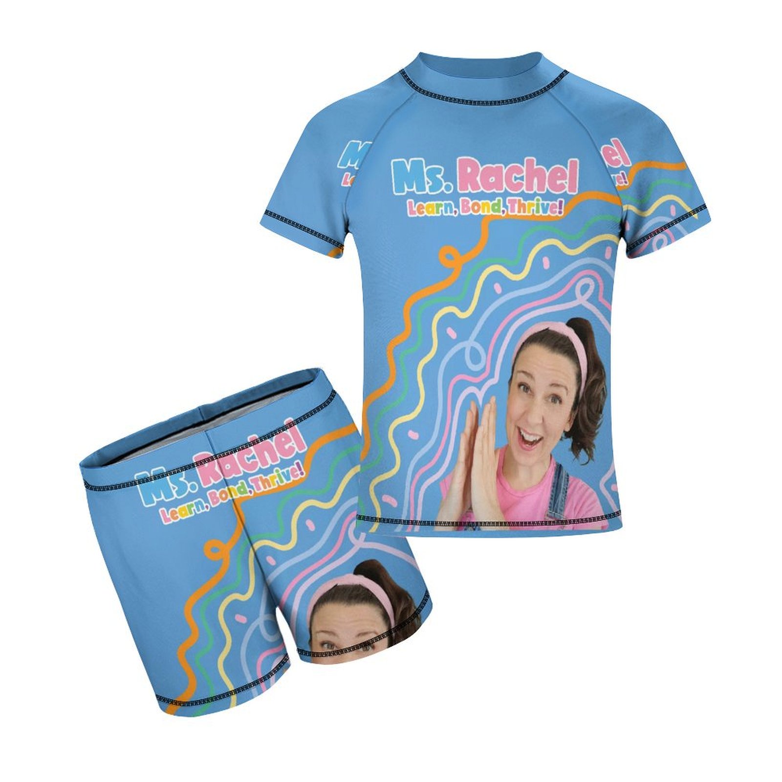2 Piece Ra-Chel Bathing Suits Rash Guard Swim Shirts with Shorts Set ...
