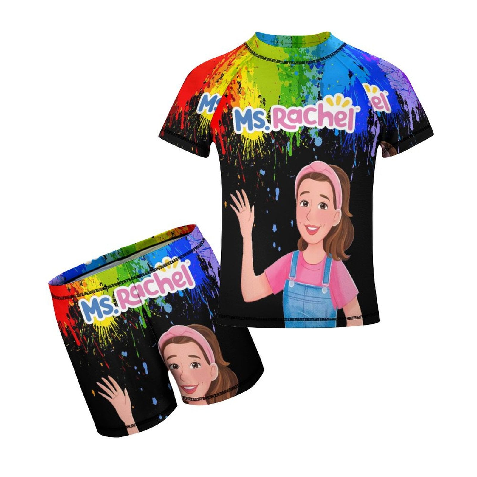 2 Piece Ra-Chel Bathing Suits Rash Guard Swim Shirts with Shorts Set ...