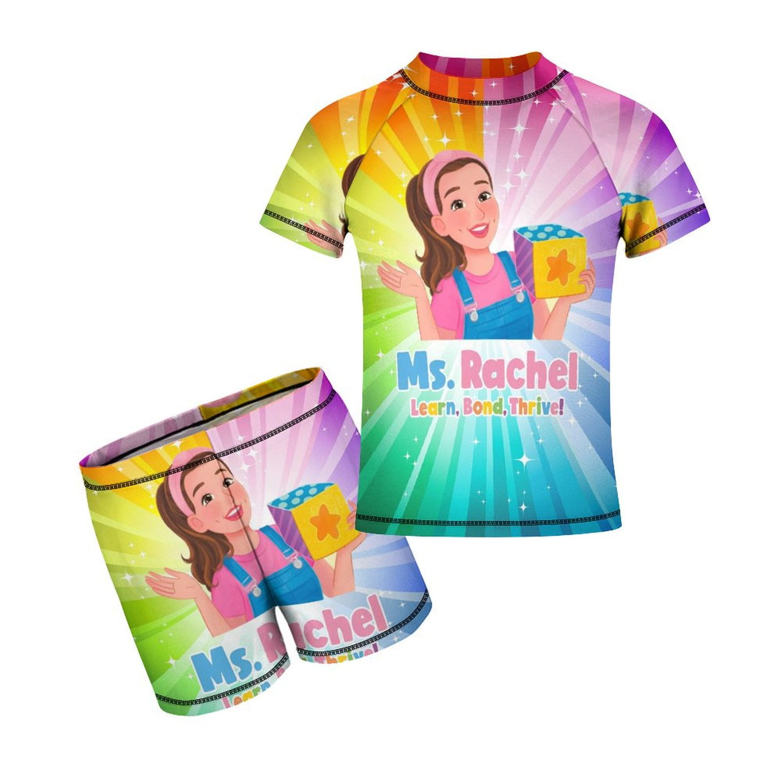 2 Piece Ra-Chel Bathing Suits Rash Guard Swim Shirts with Shorts Set ...