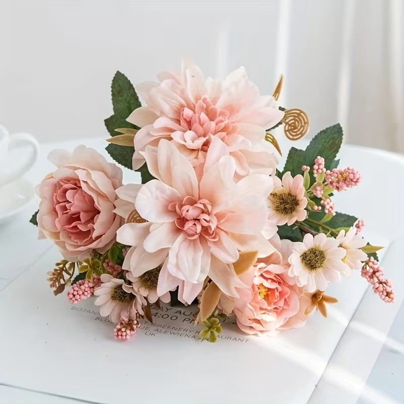 2-Piece Realistic Artificial Dahlia Set - UV Waterproof, Vivid Texture ...