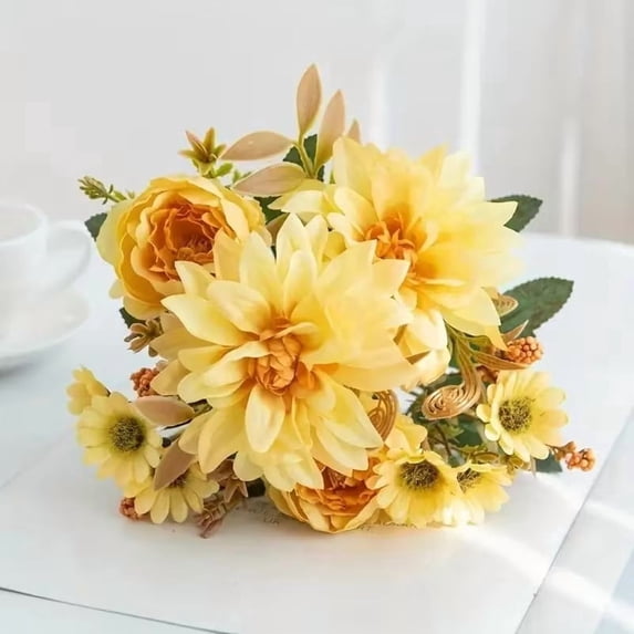 2-Piece Realistic Artificial Dahlia Set - UV Waterproof, Vivid Texture ...
