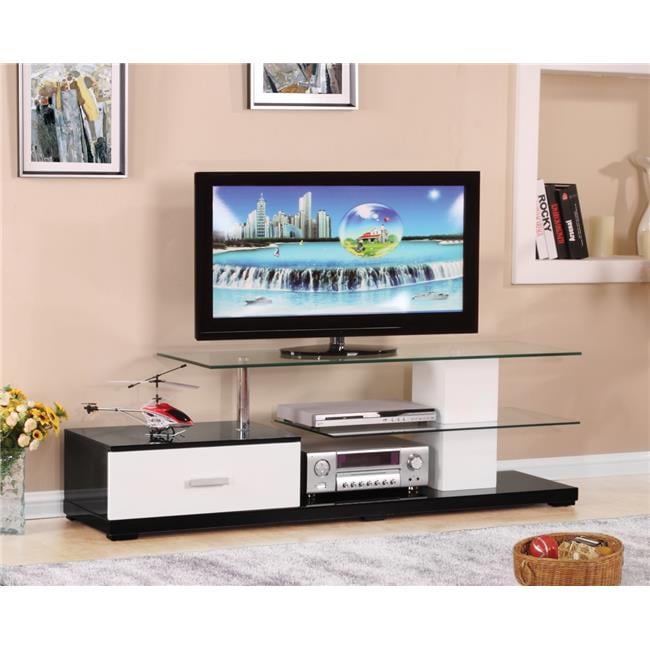 2 Piece Rectangular Ivana TV Stand - White & Black - Walmart.com