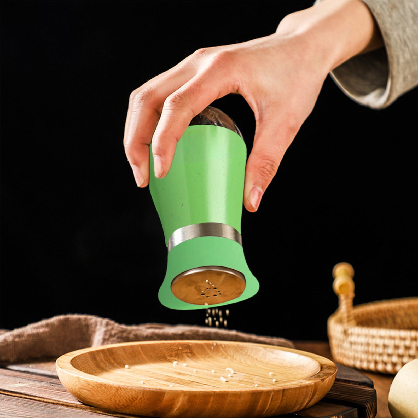 2-Piece Refillable Glass Seasoning Bottle Set with Stainless Steel Lids ...