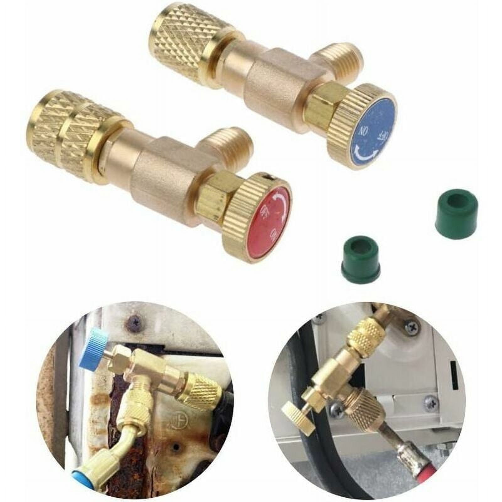 2 Piece Refrigerant Filling Safety Valve Quick Coupling Air Conditioner ...