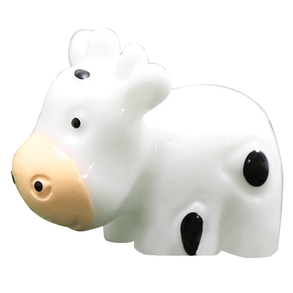 2 Piece Resin Cow Figurines Miniature Landscape Decor Ornaments for ...
