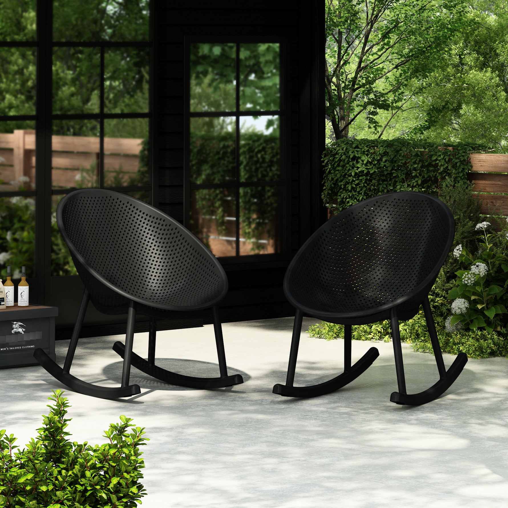 2-Piece Rocking Chair Set | Precise Lines, Weatherproof, Suitable for ...