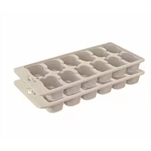 2-Piece Round Ice Cube Tray and Bucket Set with Lid - Makes 12 Ice ...