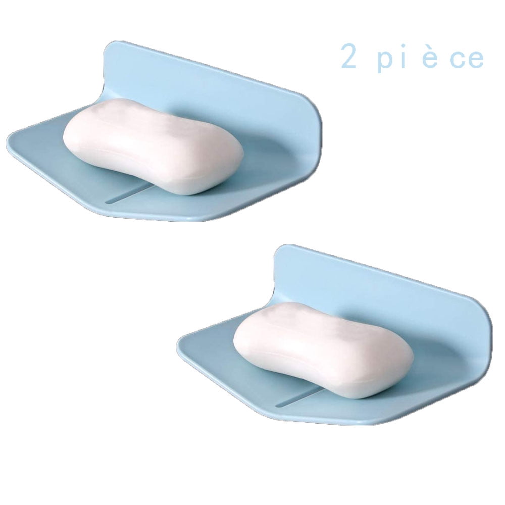 2 Piece Rubber Soap Dish No Drilling Self-Draining Soap Disc For ...
