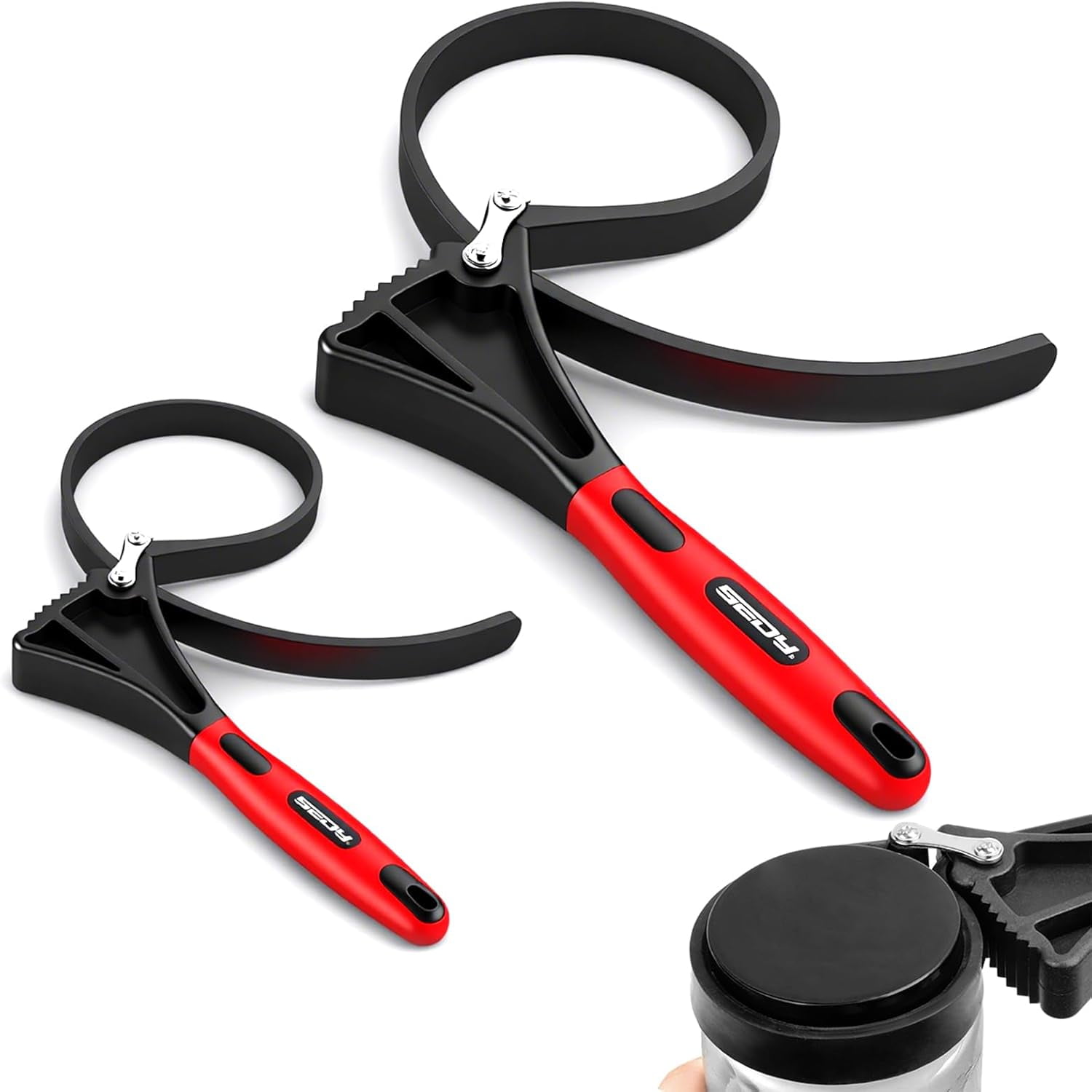 2-Piece Rubber Strap Adjustable Wrench Set Diameter 4" and 6", Oil ...