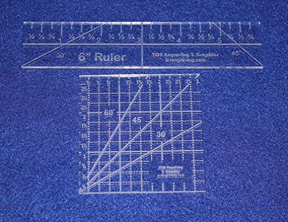 2 Piece Ruler Set. 3" Square & 6" Long -Acrylic 1/8" thick. Quilting ...