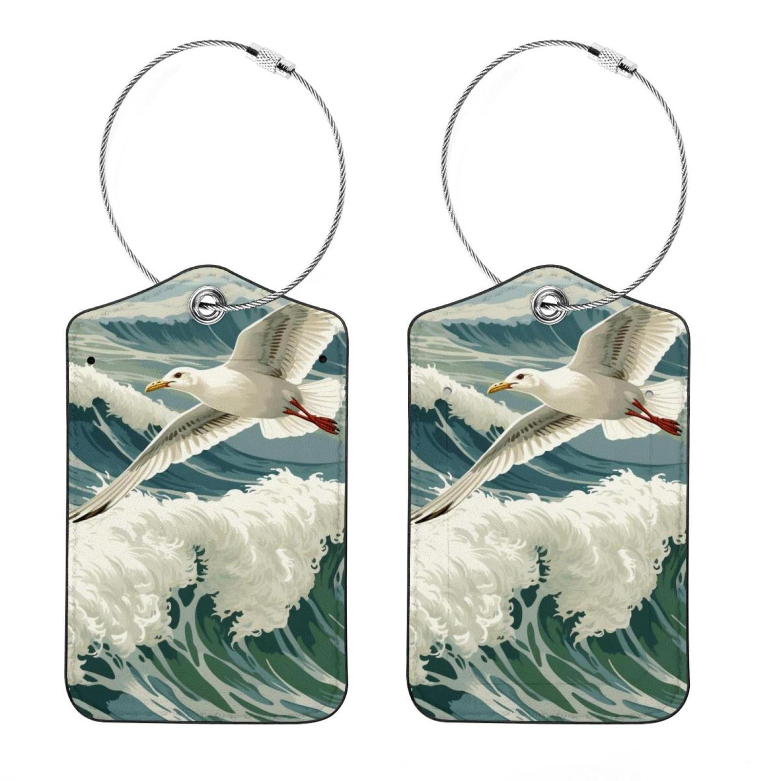 2 Piece Sea Mew Luggage Tag for Suitcase Identifiers Privacy Name ...