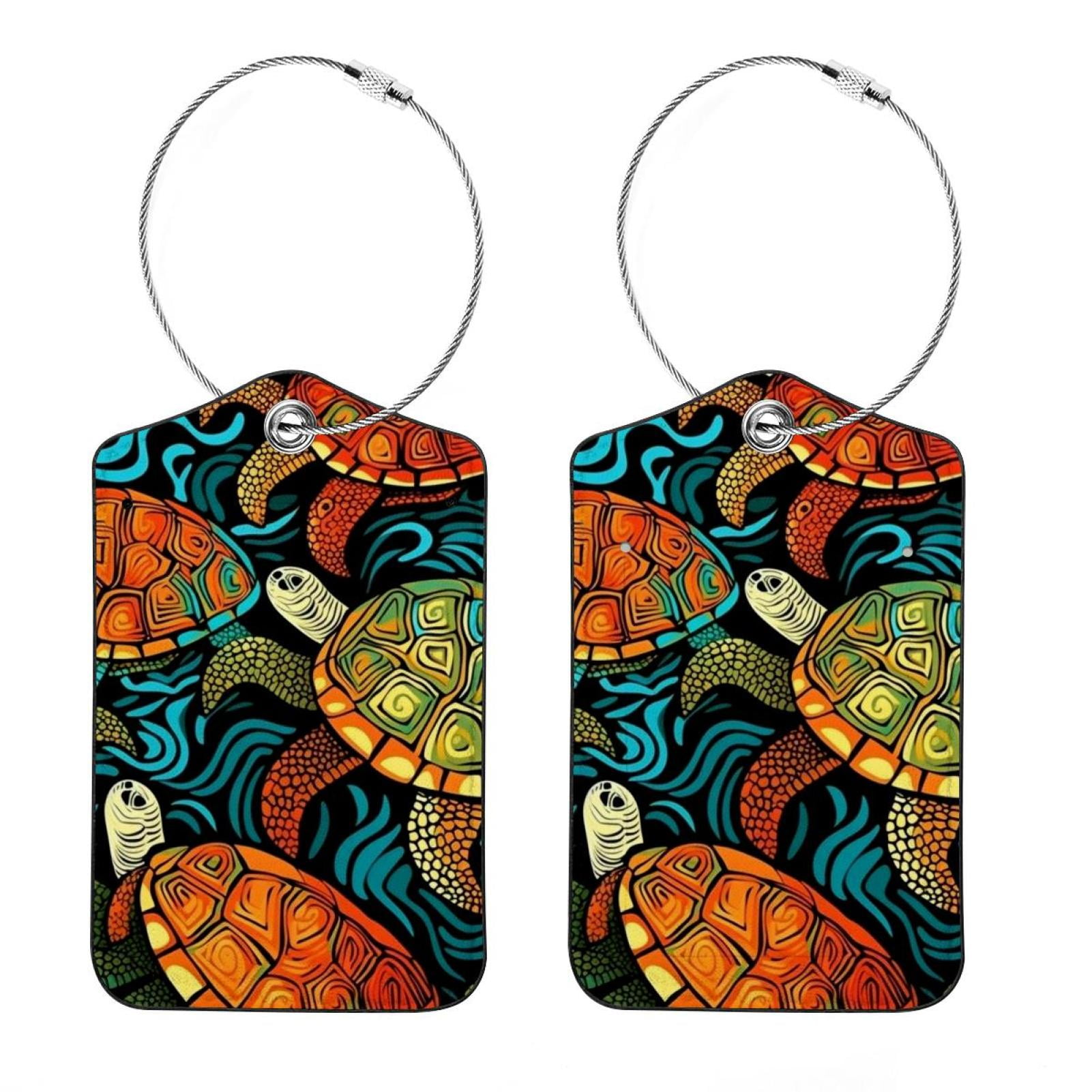 2 Piece Sea Turtle Luggage Tag for Suitcase Identifiers Privacy Name ...