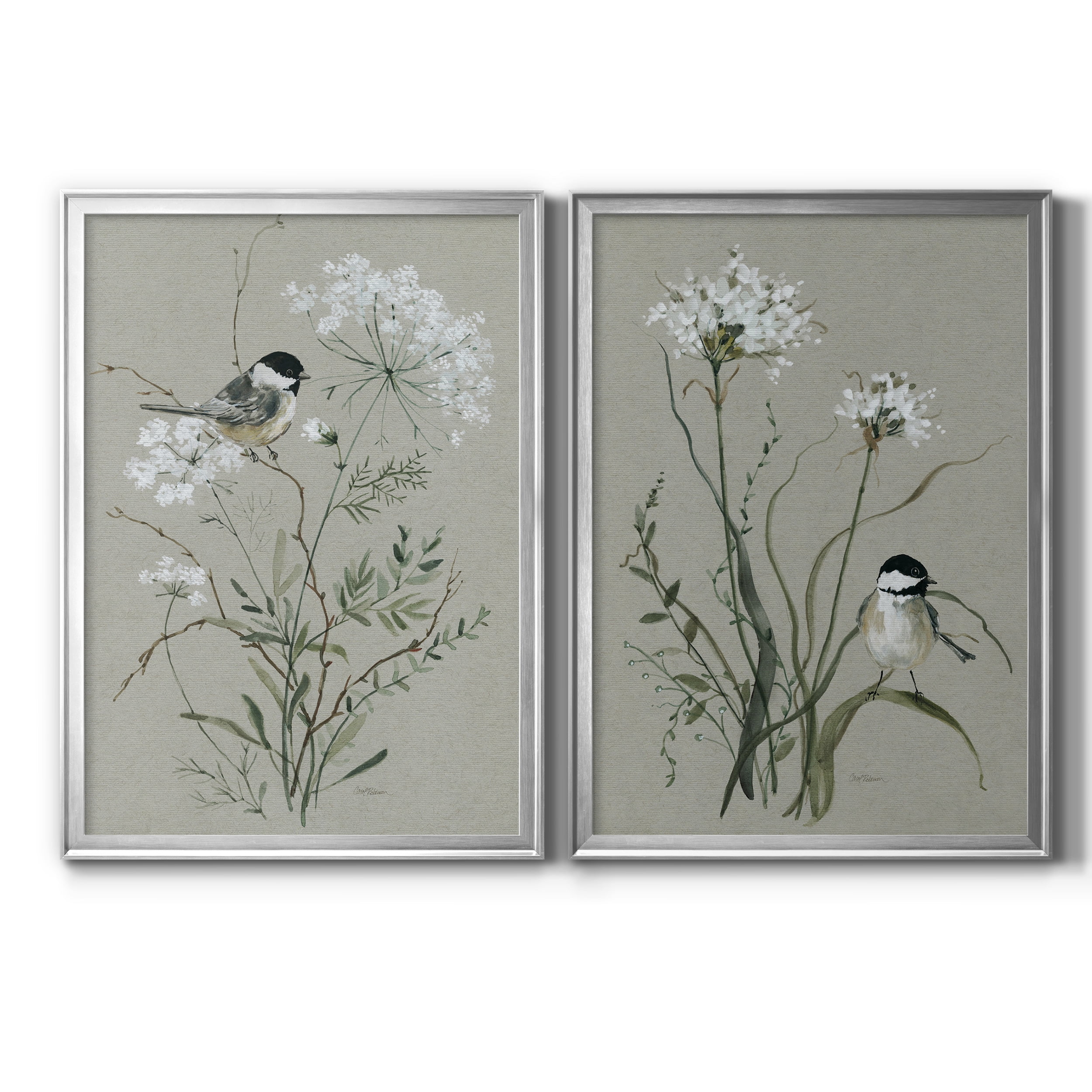 2 Piece Set Bouquet of Grace Bird I Premium Framed Canvas - Ready to ...