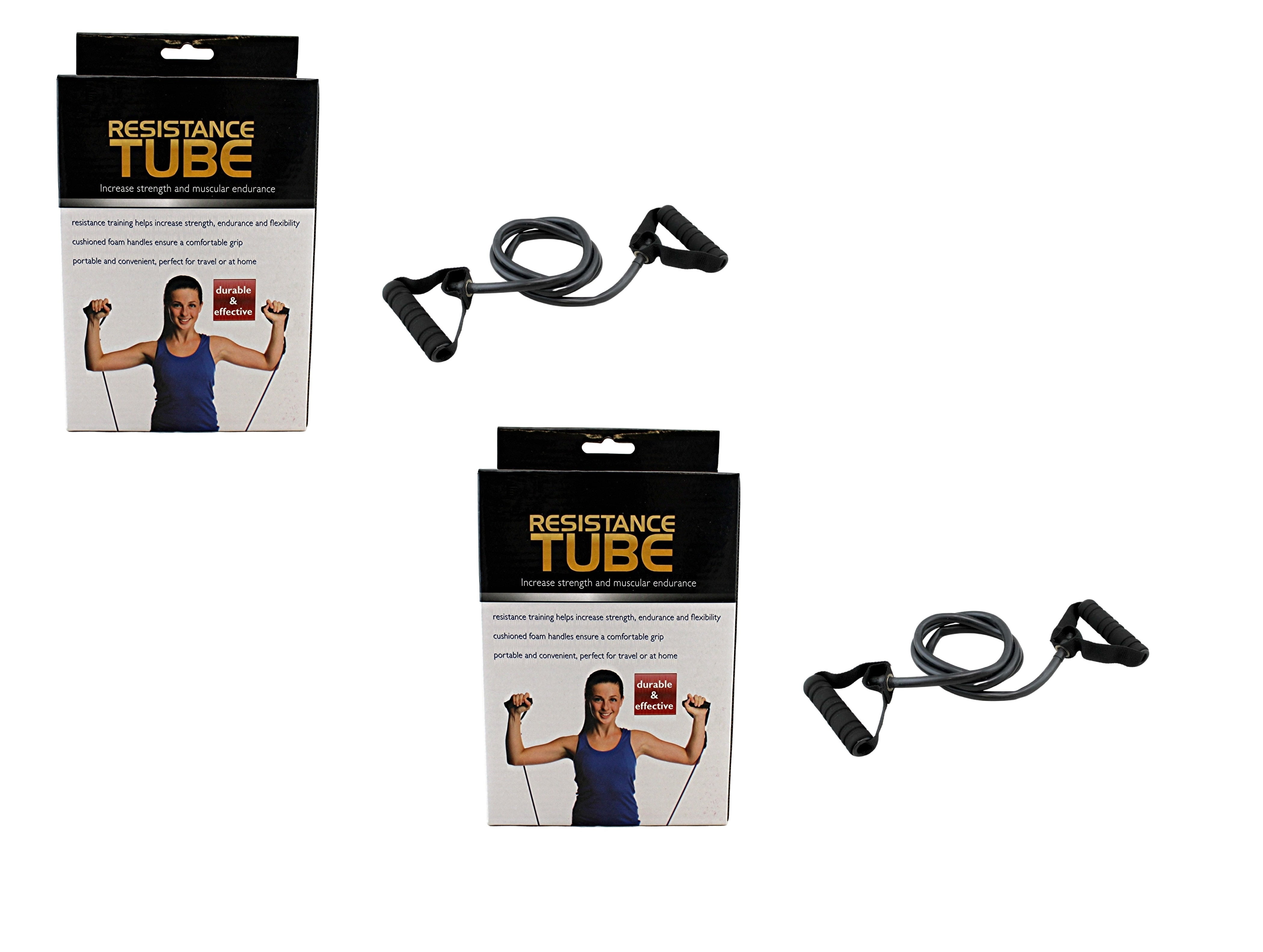 2-Piece Set Health & Fitness Medium Resistance Tubes with Foam Handles ...