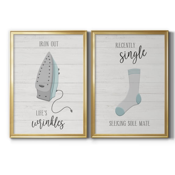 2 Piece Set Iron Out Premium Framed Canvas - Ready to Hang - 22.5 x 30. ...
