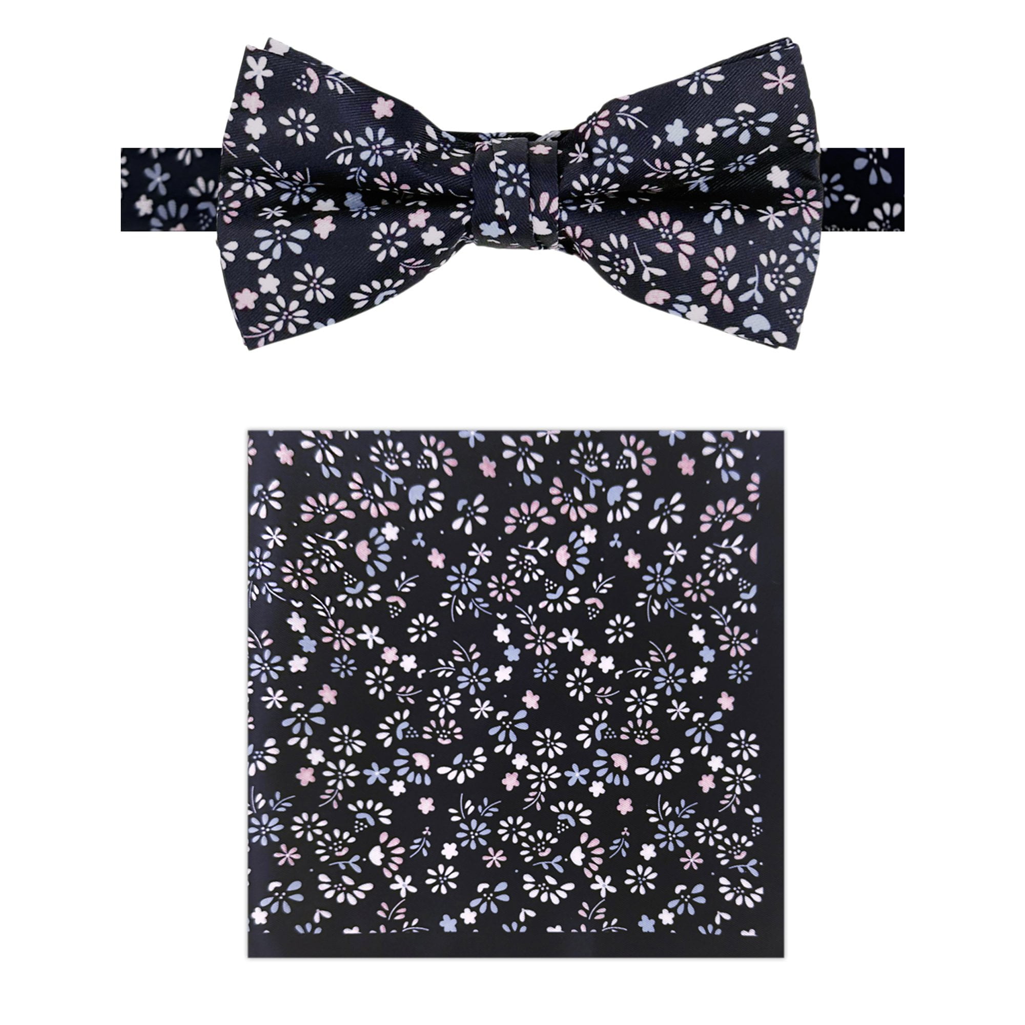 2 Piece Set: Jacob Alexander Men's Ditsy Floral Pattern Pre-Tied ...
