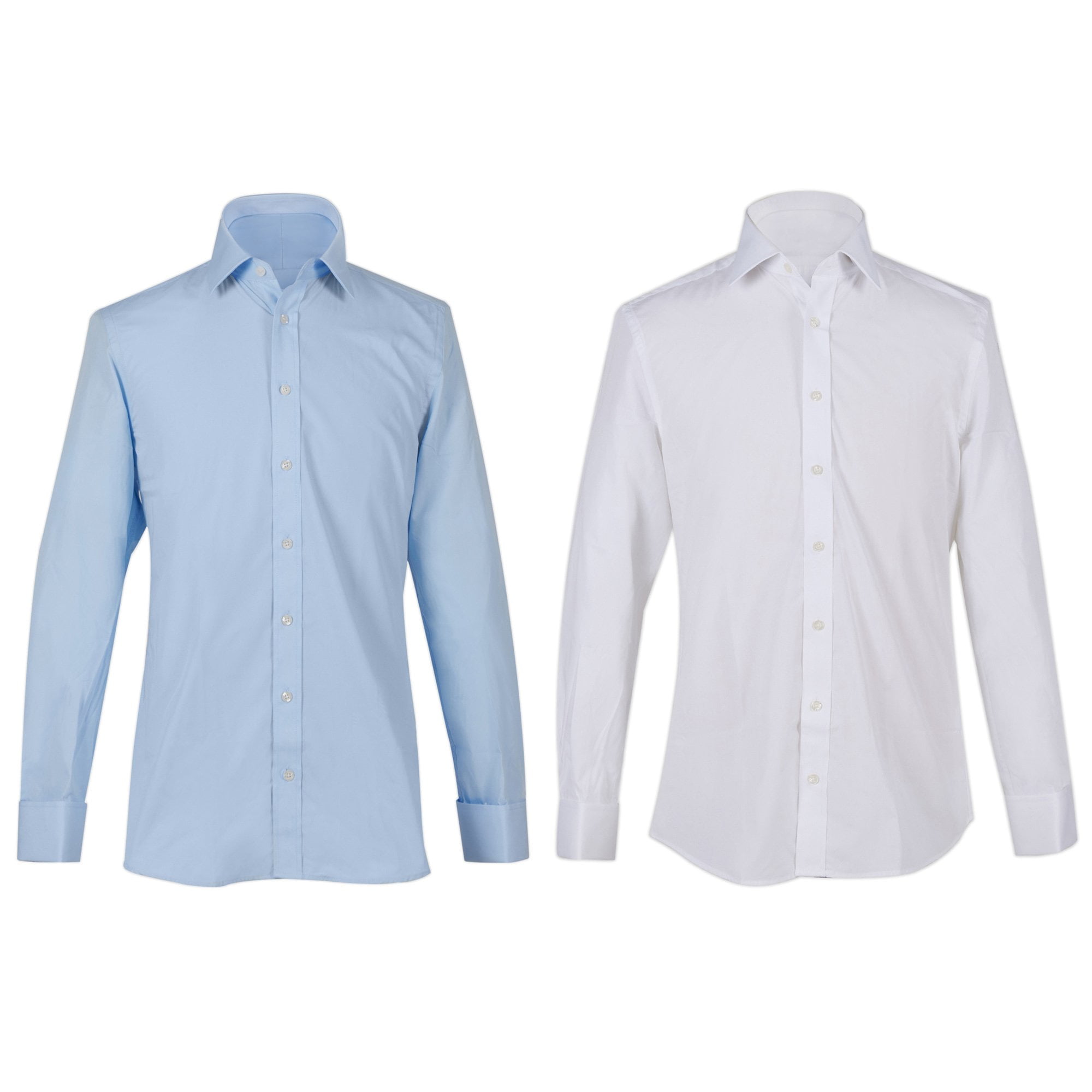 2 Piece Set: Jacob Alexander Men's White & Light Blue Solid French Cuff ...