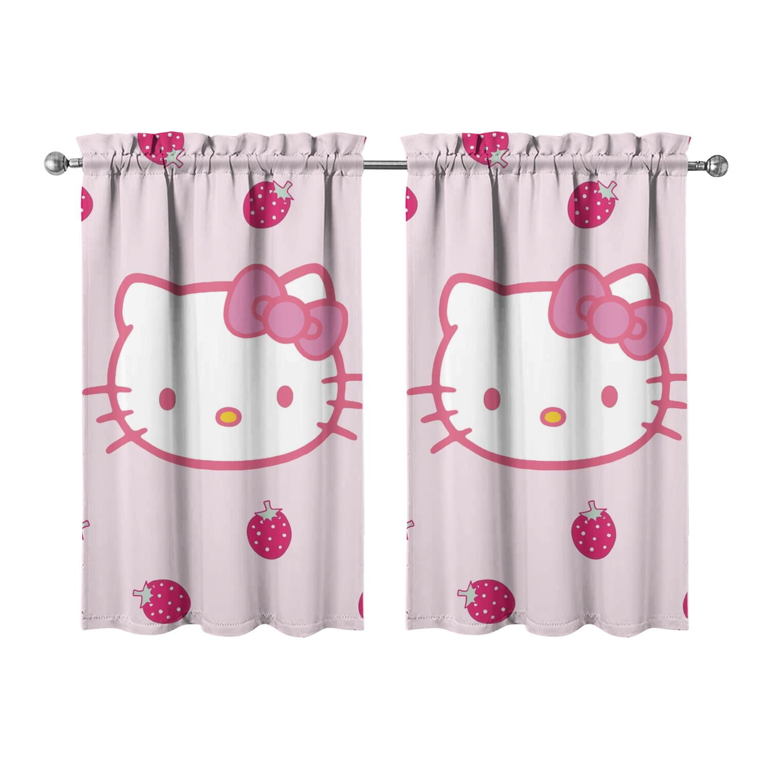 2 Piece Set Kitchen Curtains Small Short Cafe Window Curtains Hello ...