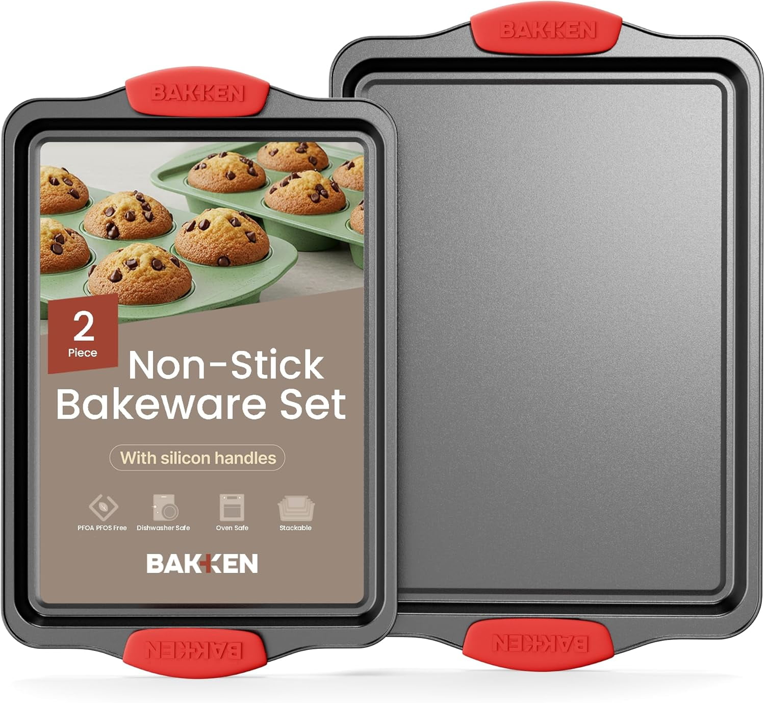 2 Piece Set Nonstick Carbon Steel Oven Bakeware -Professional Quality ...