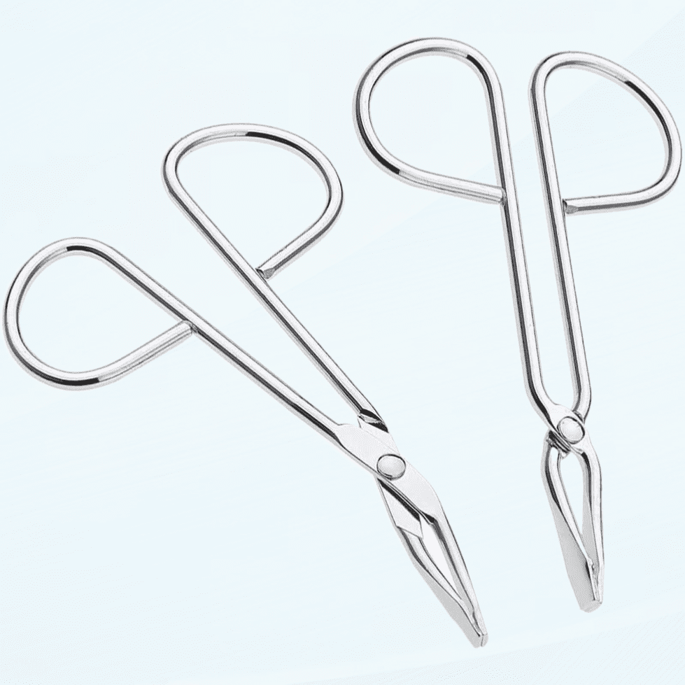 2 Piece Set Scissor Tweezers Stainless Steel Curved and Straight ...