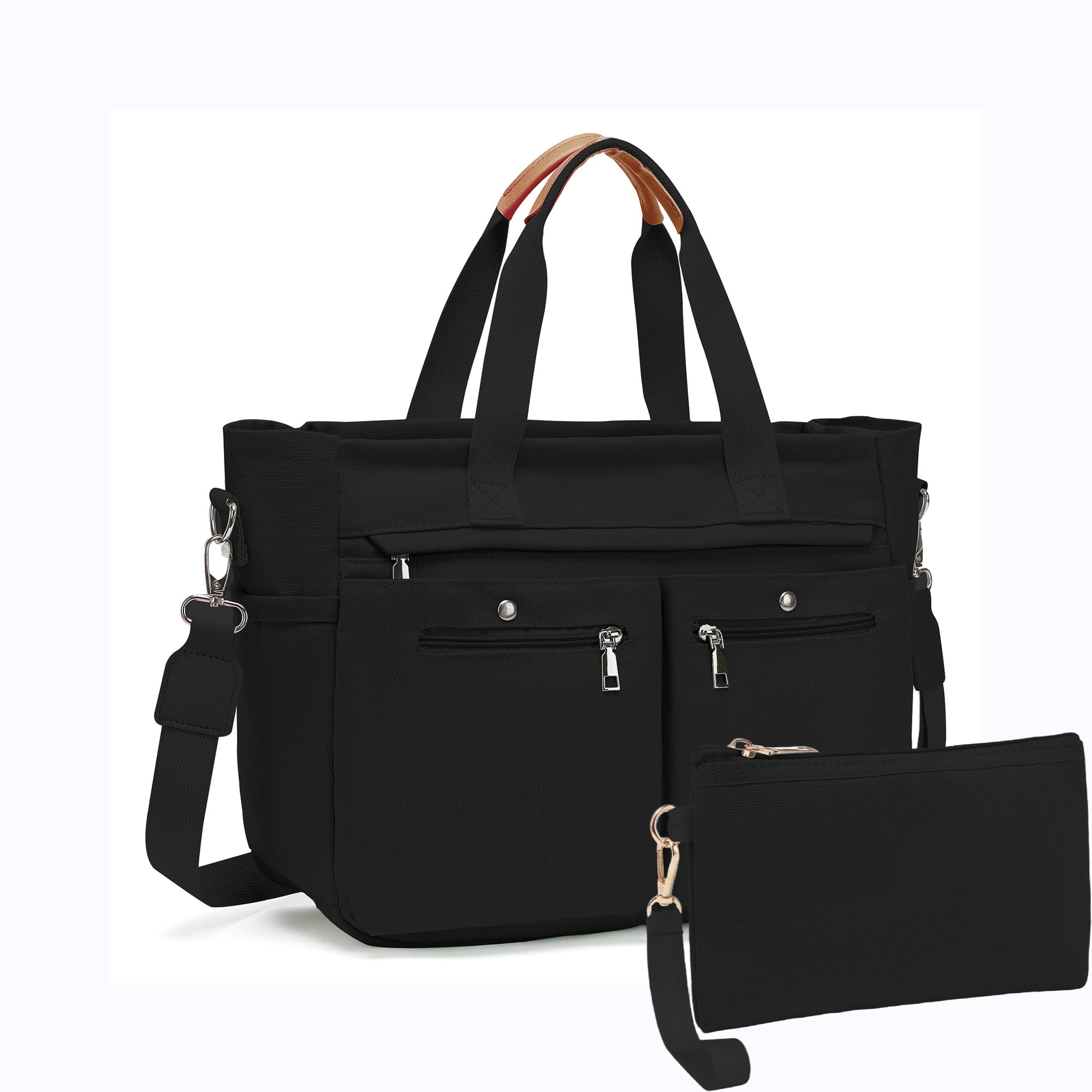 2-Piece Set Small Women's Canvas Tote Bags – Laptop-Friendly Work Totes ...