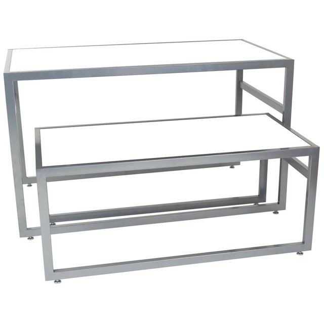 2-Piece Set of Rectangular Nesting Tables, Modern Style, Steel Frame ...