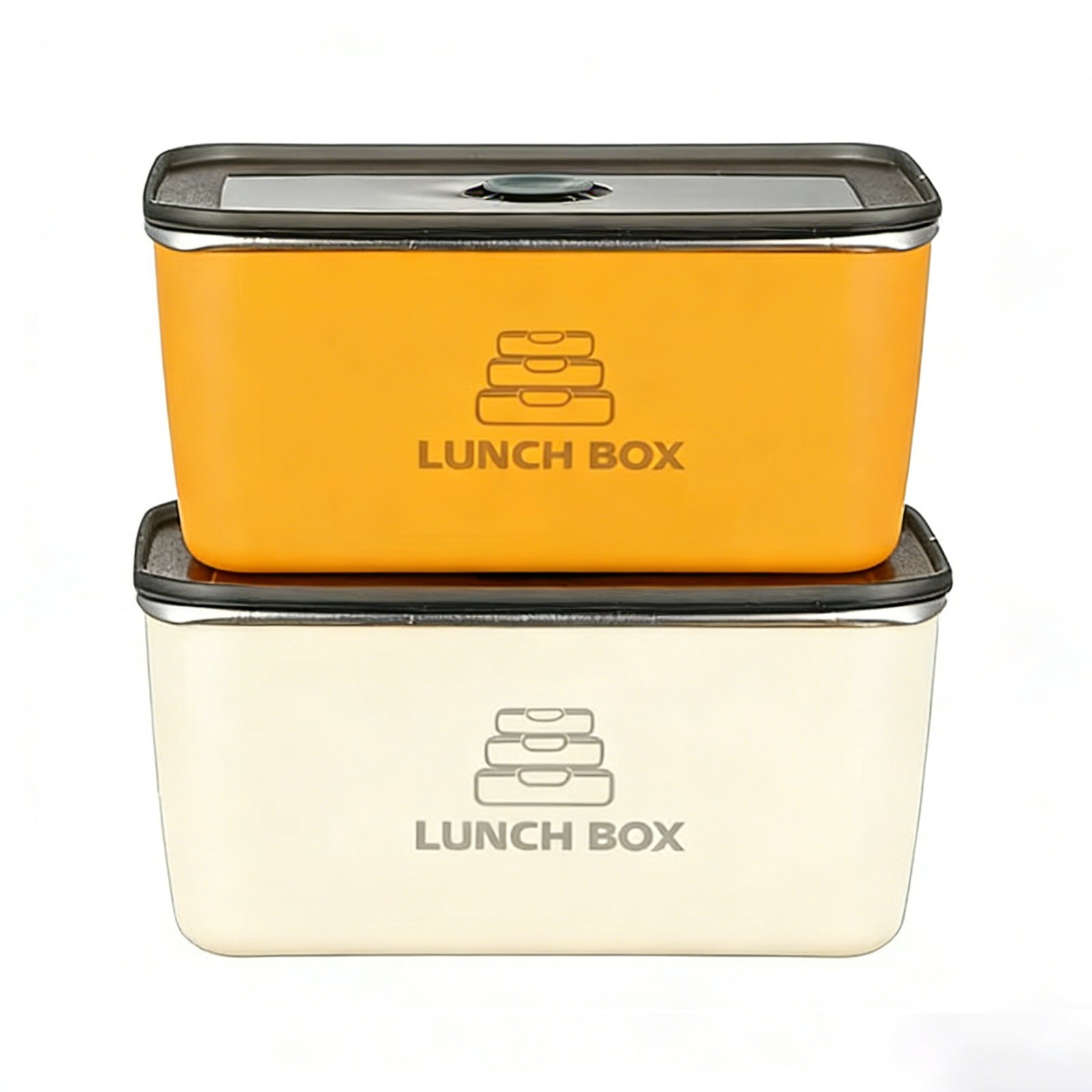 2-Piece Set of Stainless Steel Food Storage Containers with Lids (20 oz ...