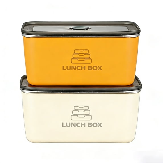 2-Piece Set of Stainless Steel Food Storage Containers with Lids (20 oz ...