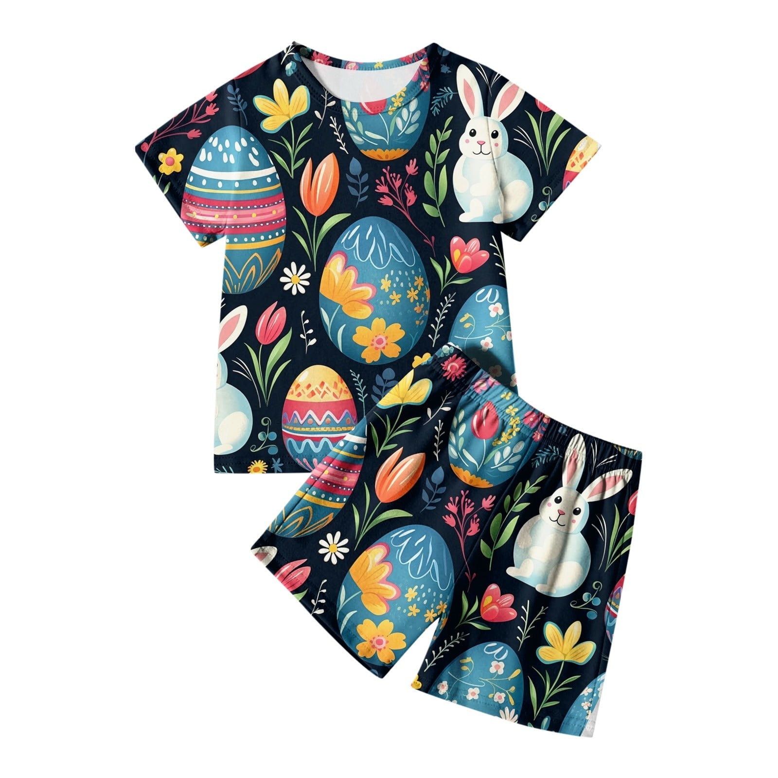 2 Piece Sets Pajamas for Kids Children Easter Bunny Rabbit Egg Bilby ...