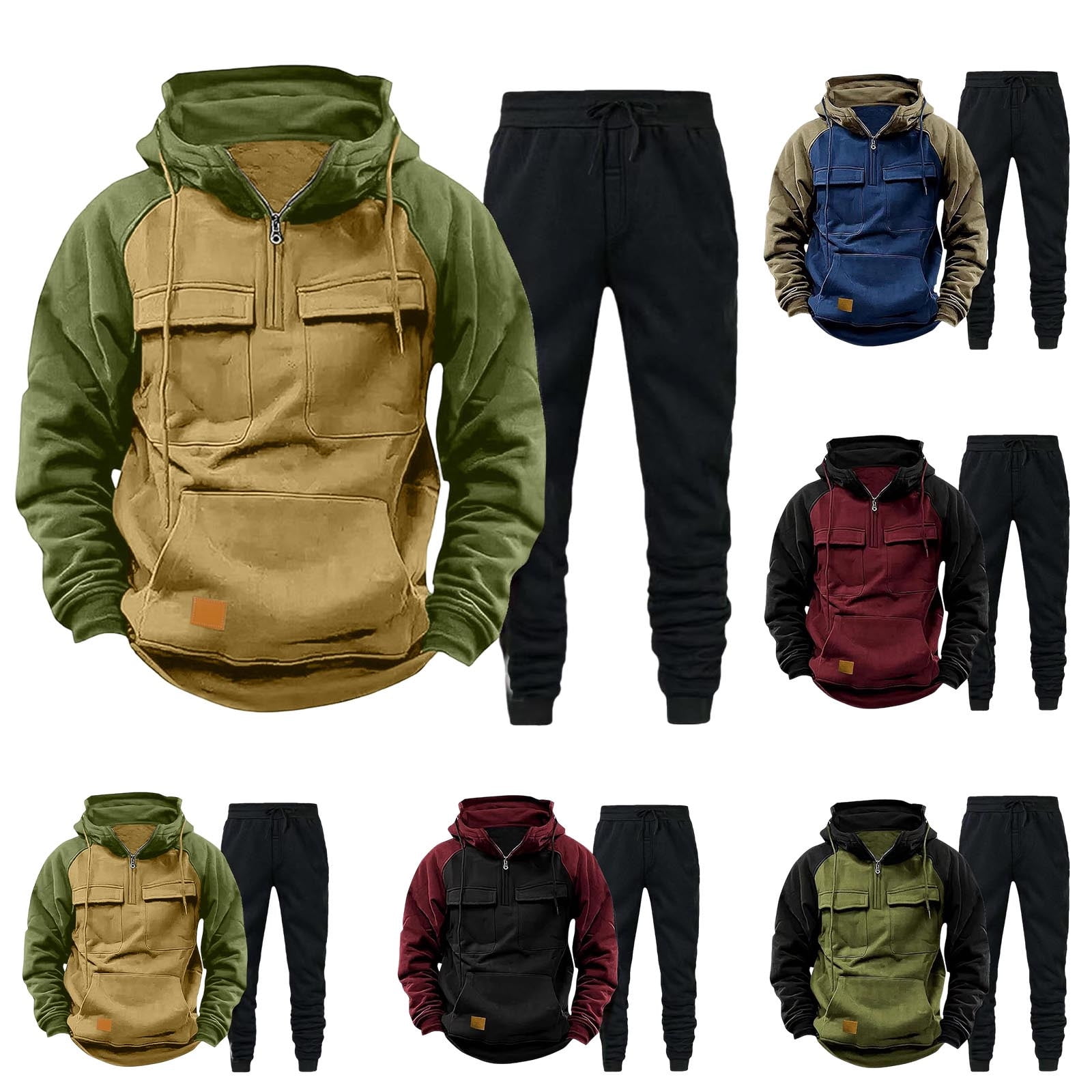 2 Piece Sets Tracksuit for Men Casual Velvet Travel Vacation Outfits ...