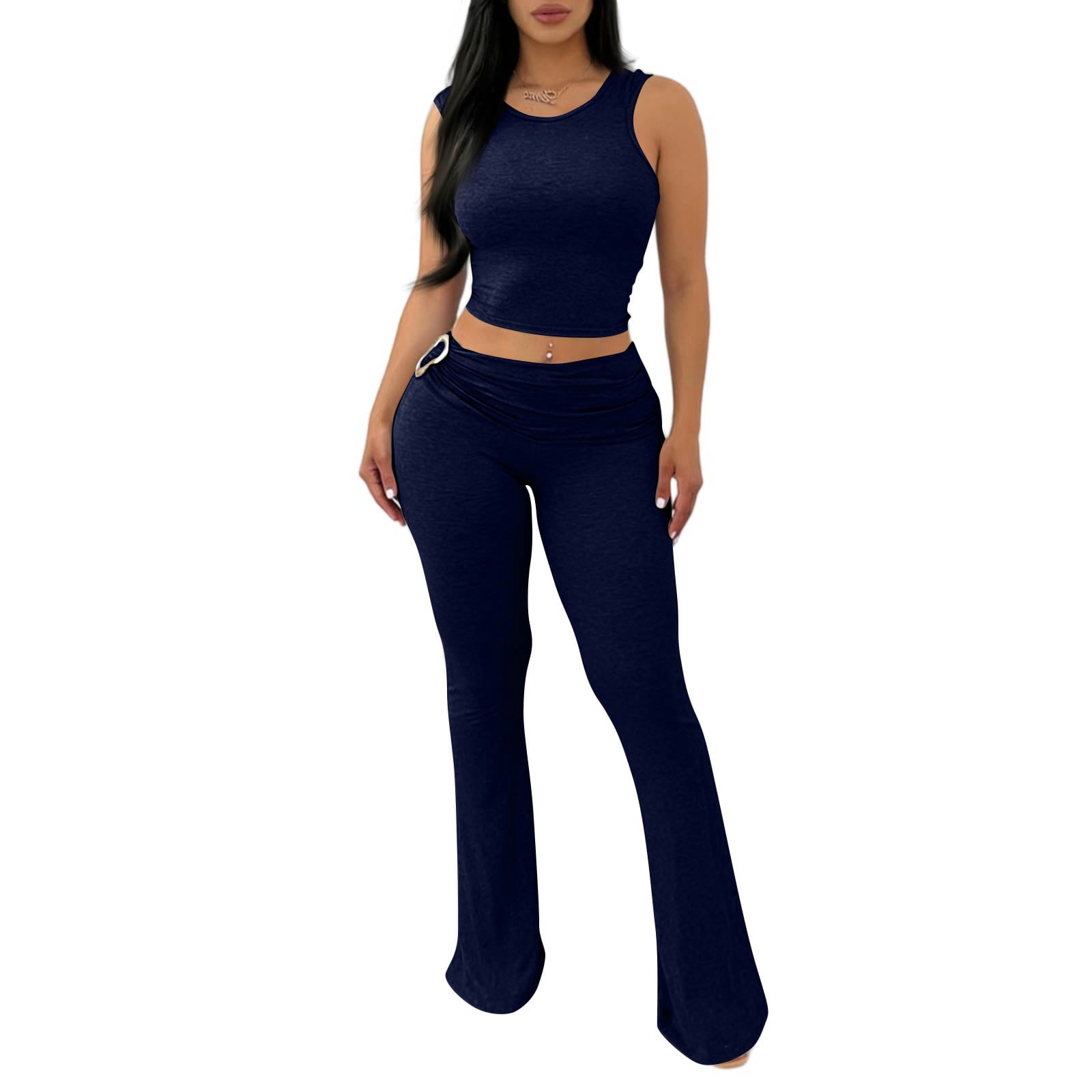 2 Piece Sets Women Casual Vacation Outfits Tank Top and Leggings ...
