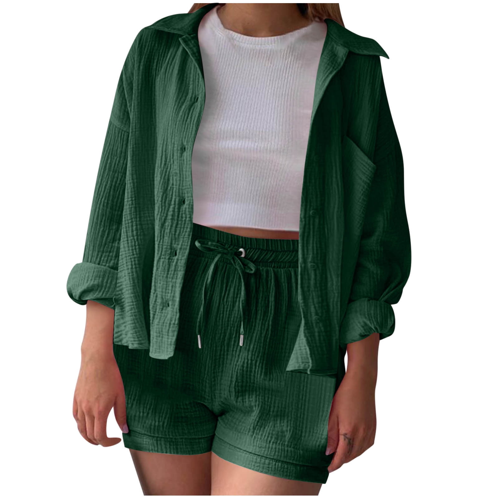 2 Piece Sets for Women Fall Linen Two Piece Pants Outfits for Women ...