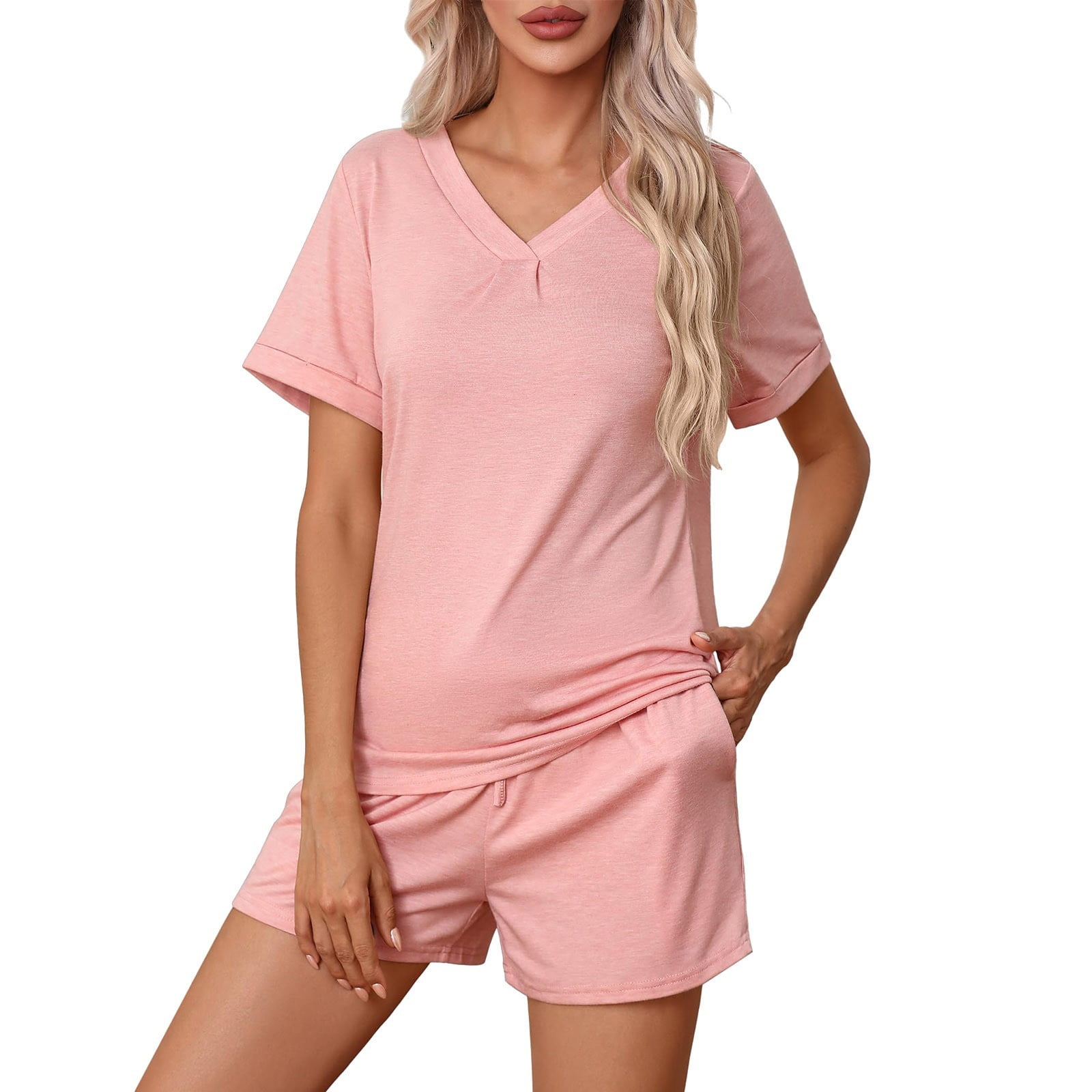2 Piece Sets for Women Summer Womens Home Clothes Short Sleeved Silk ...