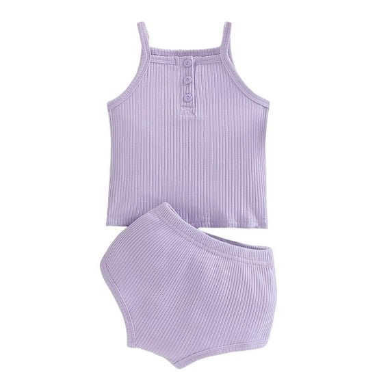 2 Piece Sets for Girls Summer Knit Tank Tops with Spaghetti Straps and ...