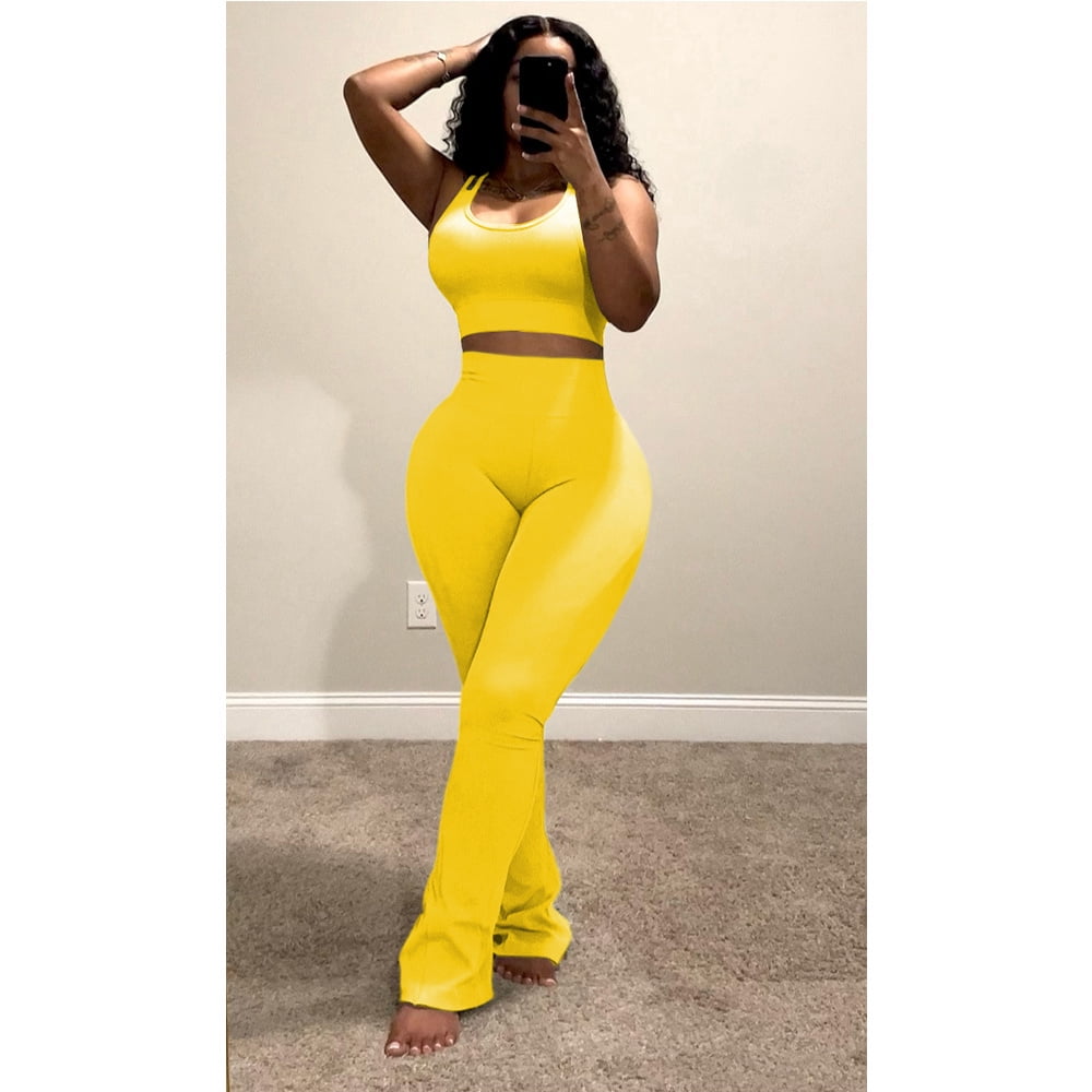 2 Piece Sets for Women Casual Sweatsuits Sleeveless Matching Pants Sets ...