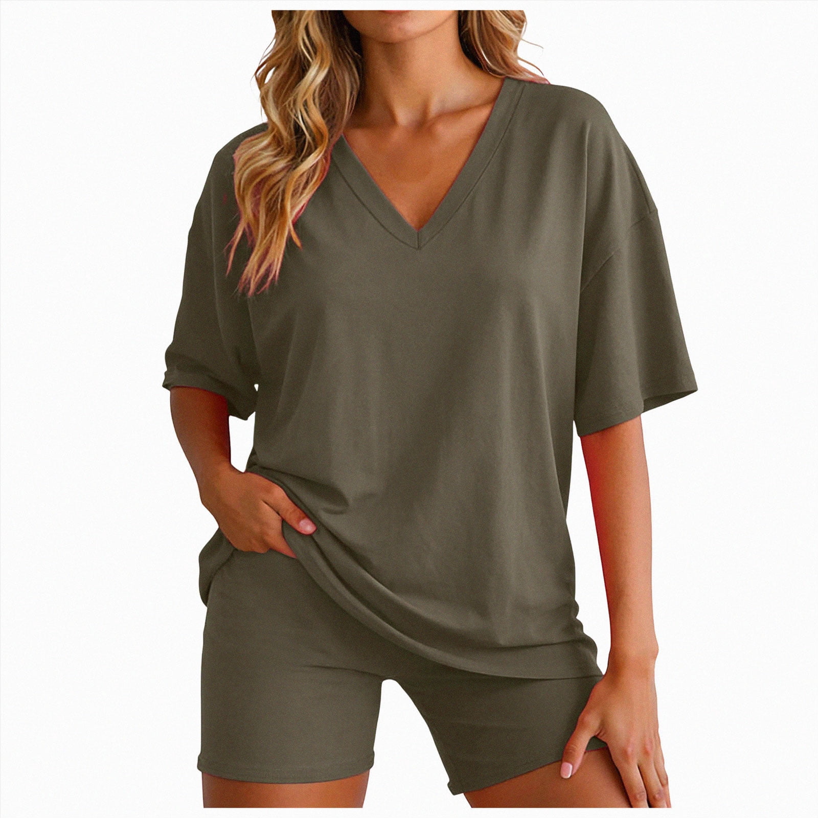 Mnuaqn 2 Piece Sets for Women Summer 2026 Lounge Short Set Spring ...