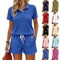 2 Piece Sets for Women Summer Lounge Sets Short Sleeve Sweatsuit ...