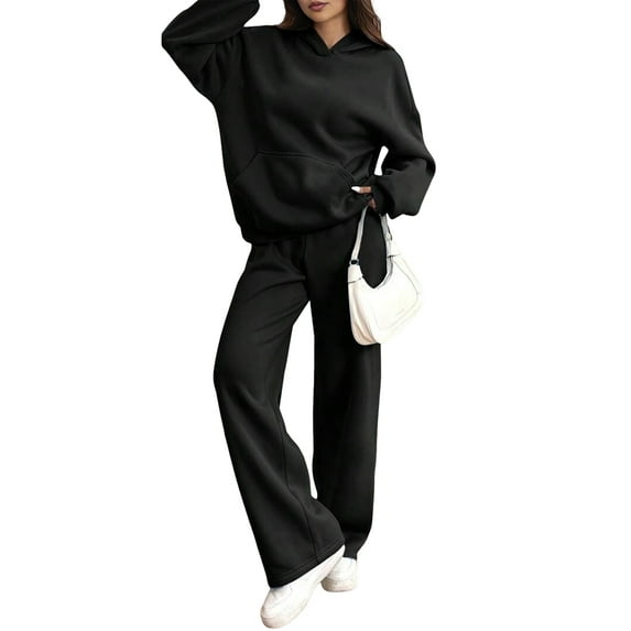 2 Piece Sets for Women Sweatsuits Casual Hoodie Jacket Wide Leg ...