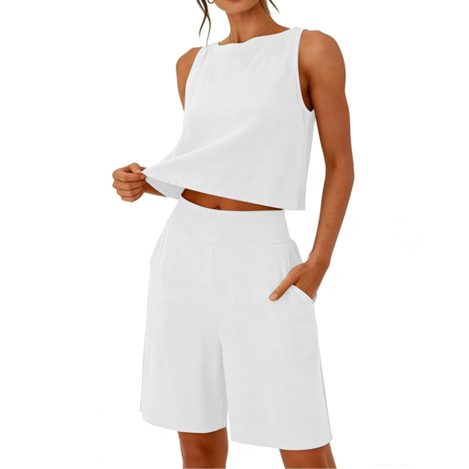 2 Piece Sets for Women,Two Piece Sets For Women Summer Sleeveless Tank ...