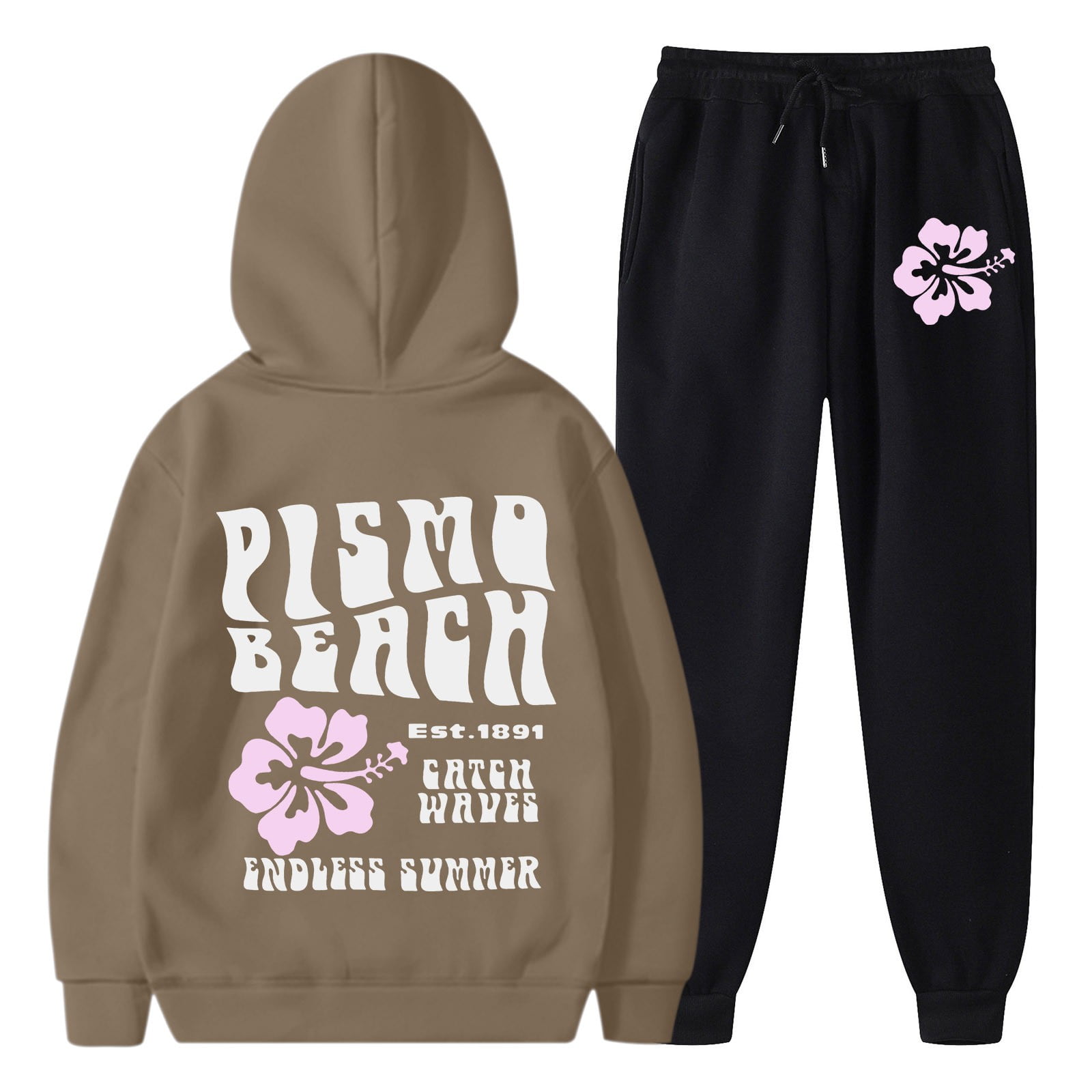 2 Piece Sets for Women Workout Outfits Letter Printed Hoodie Sweatshirt ...