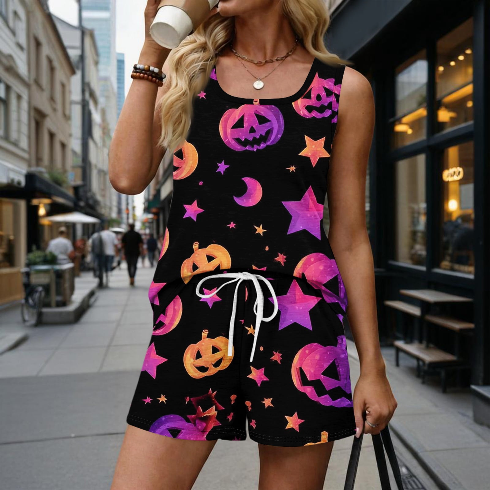 2 Piece Short Sets for Women Womens Lounge Set Halloween Pjs Women ...