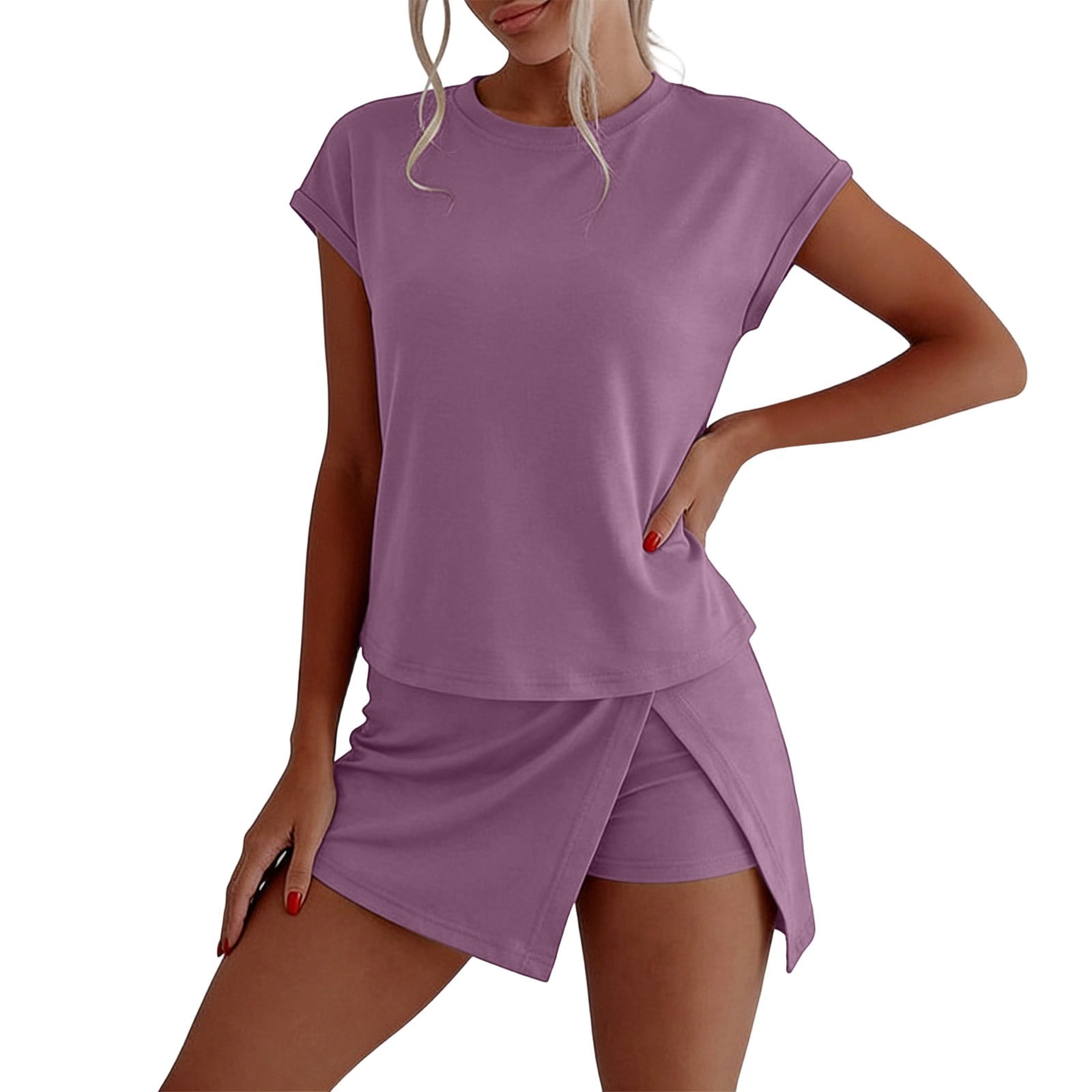 2 Piece Short Sets for Women Summer Matching Sets Women Casual High ...