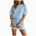 2 Piece Short Sets for Women Summer Outfits Crew Neck Short Sleeve ...