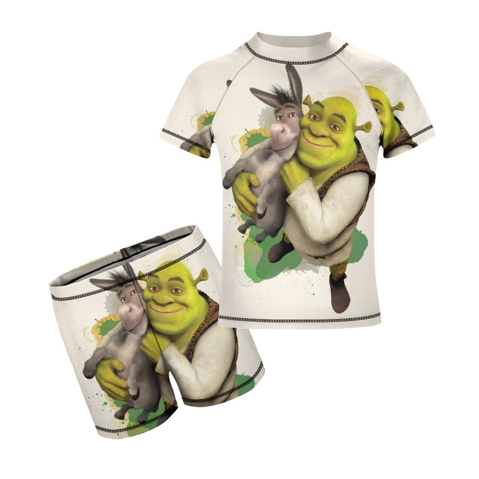 2 Piece Shr-e Bathing Suits Rash Guard Swim Shirts with Shorts Set ...