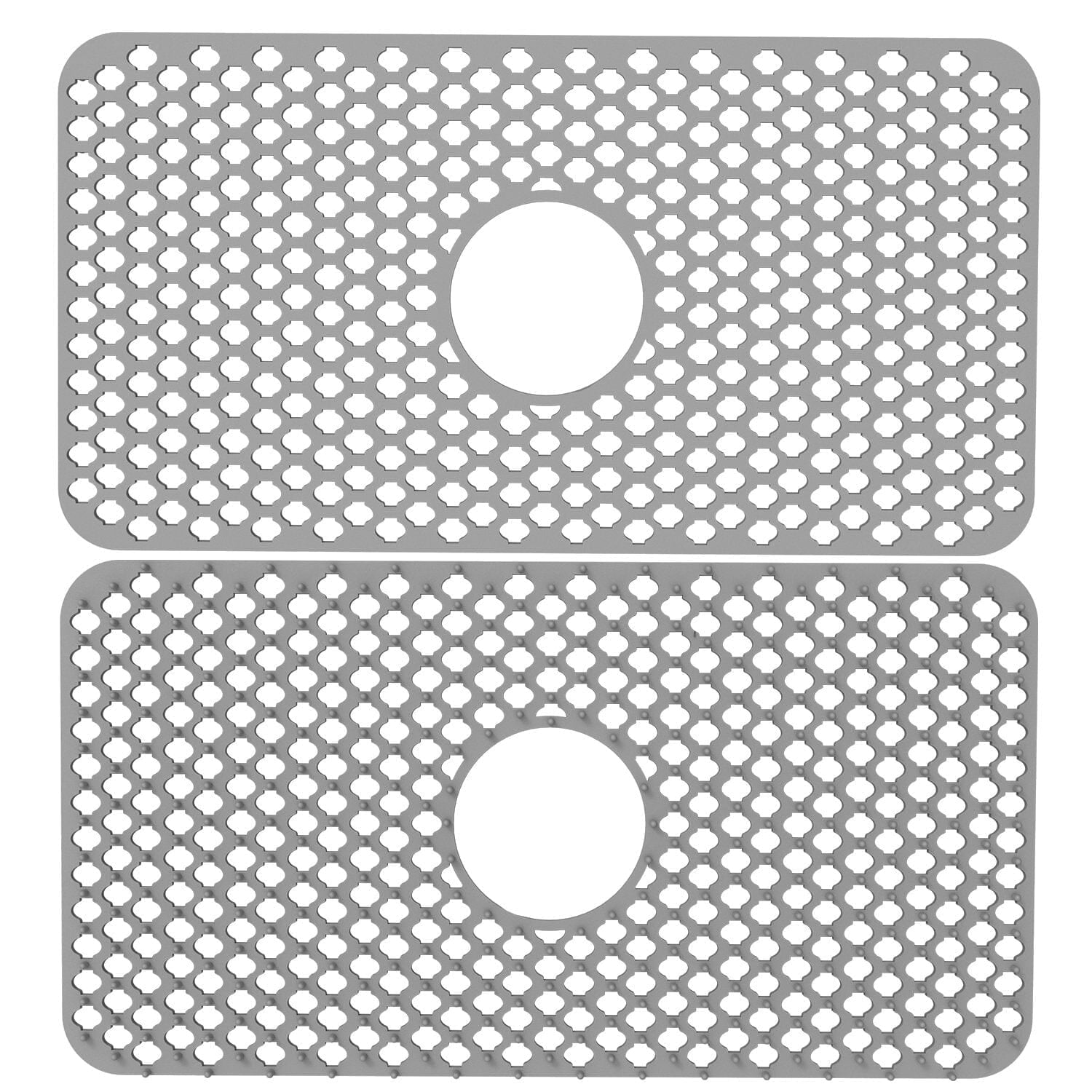 2-Piece: Silicon Grid Sink Mat with Central Drain Hole - Walmart.com