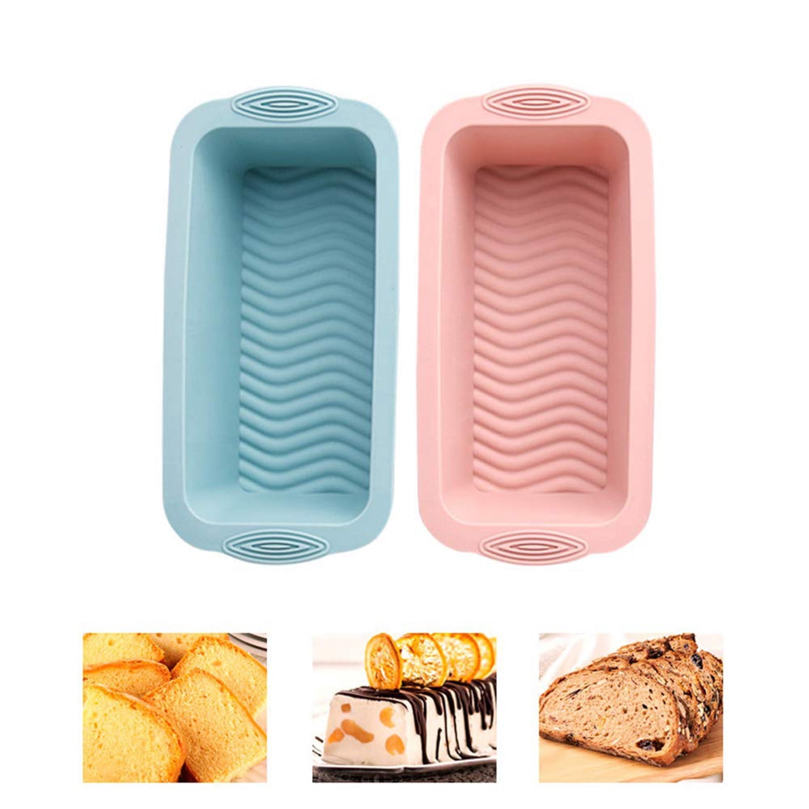 2-Piece Silicone Bread Loaf Pan Set with Non-Stick Surface for Baking ...