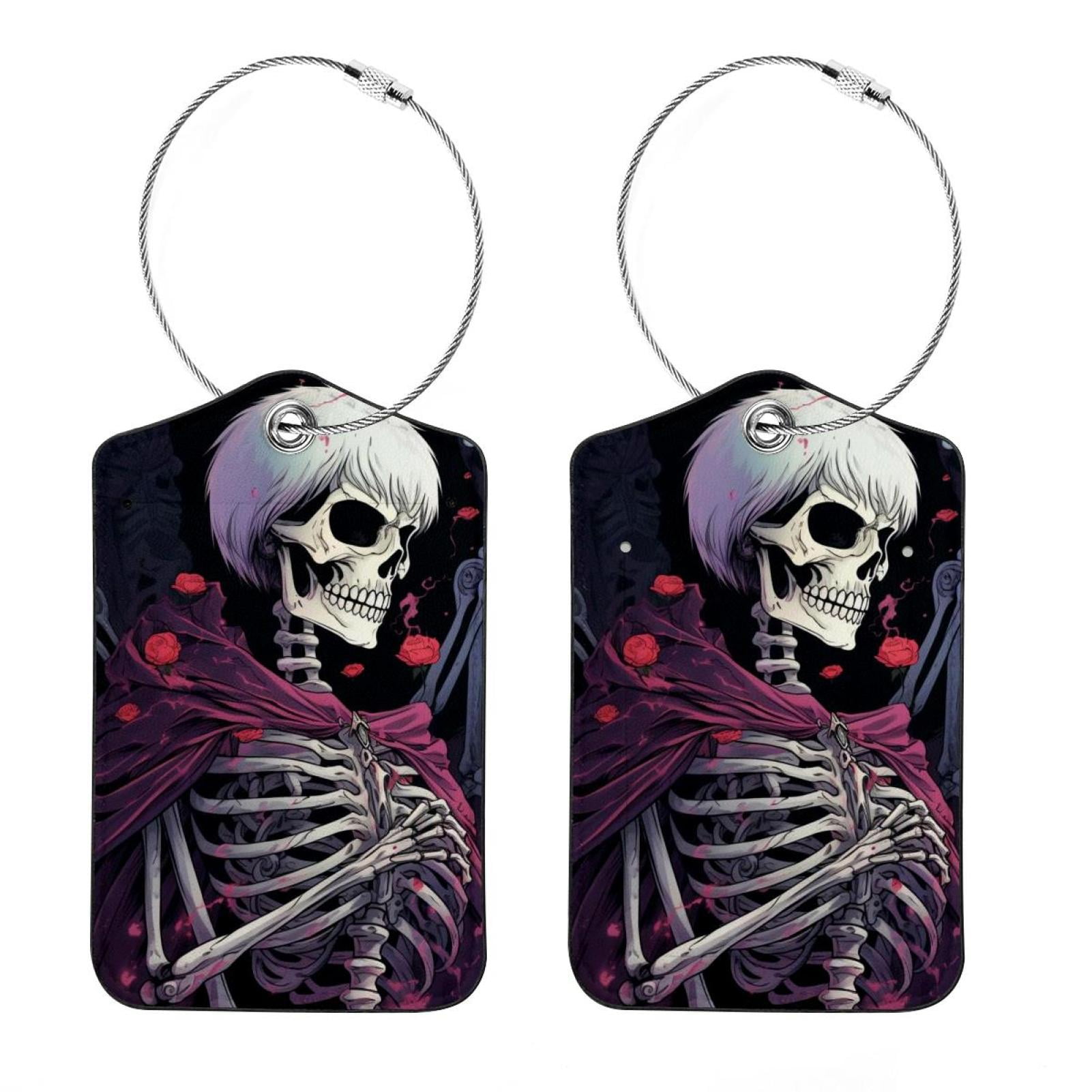 2 Piece Skeleton Luggage Tag for Suitcase Identifiers Privacy Name ...