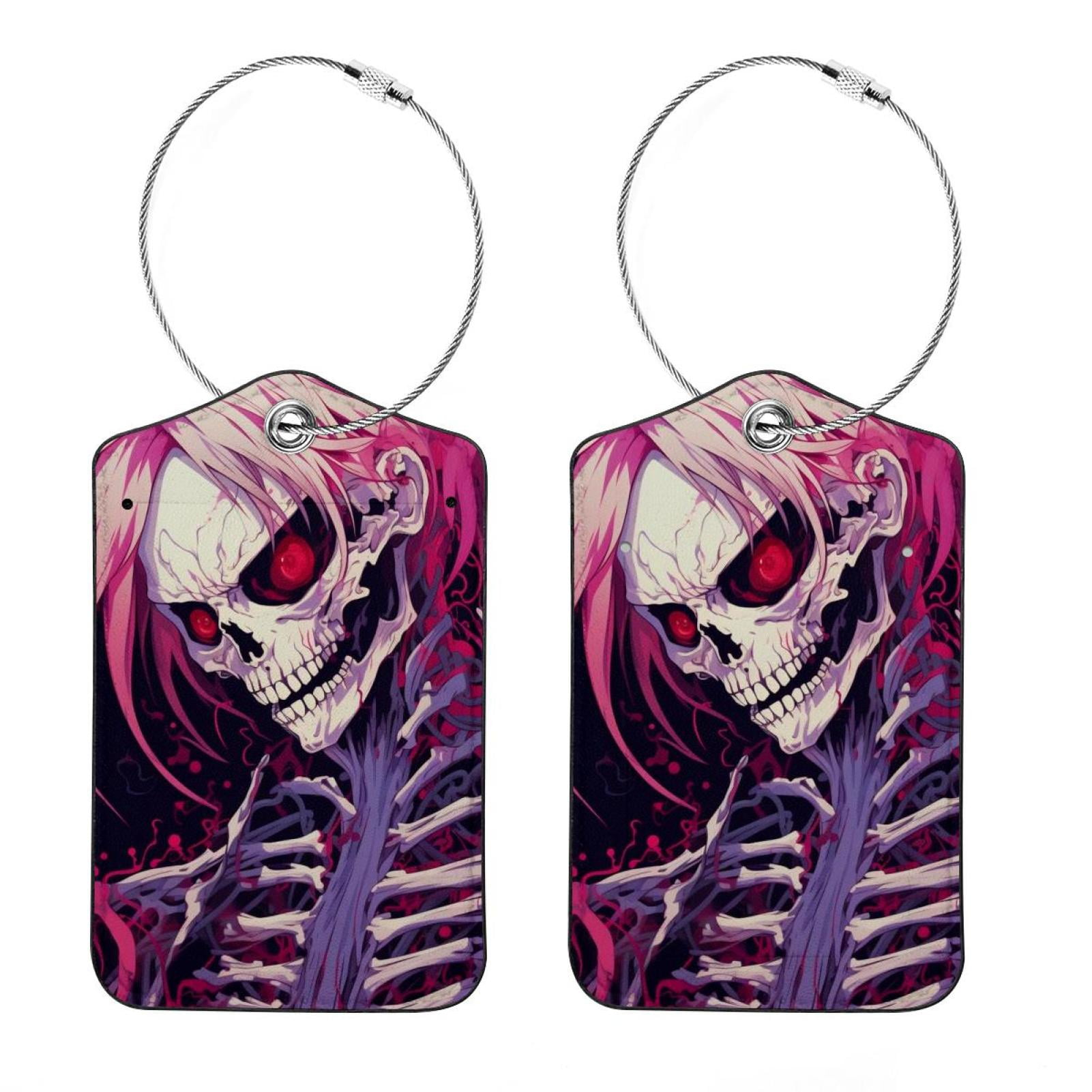 2 Piece Skeleton Luggage Tag for Suitcase Identifiers Privacy Name ...