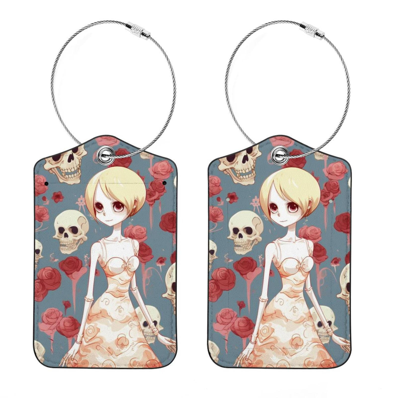 2 Piece Skeleton Luggage Tag for Suitcase Identifiers Privacy Name ...